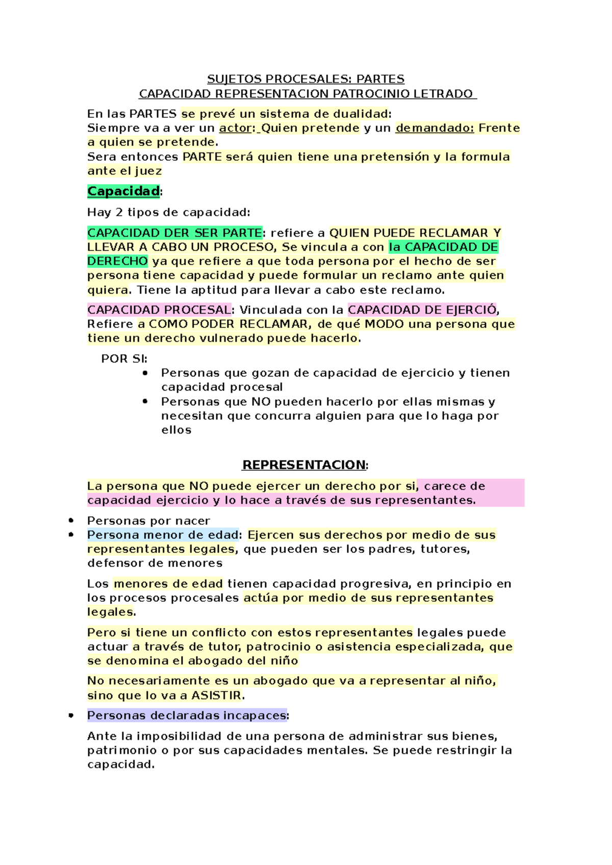 Capacidad, Representación y Patrocinio Letrado en Actividad Procesal ...