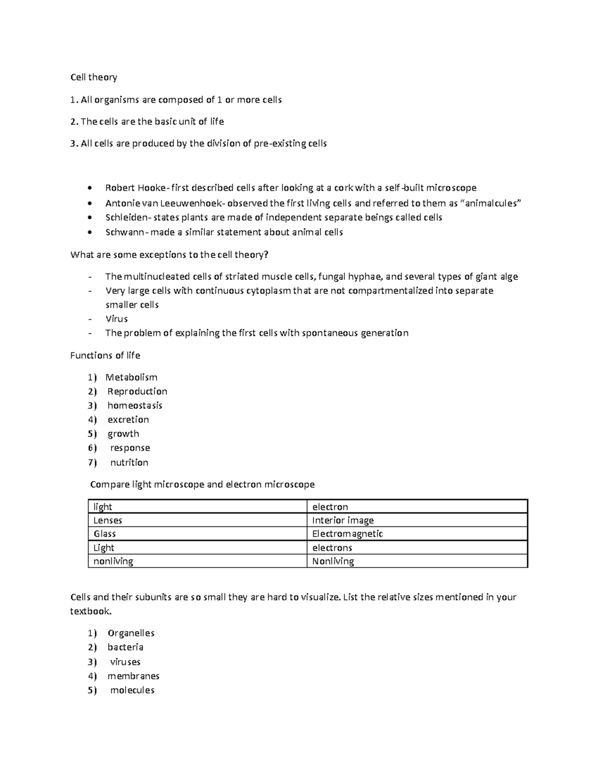 Cell Outline Chapter 1 - Cell theory All organisms are composed of 1 or ...
