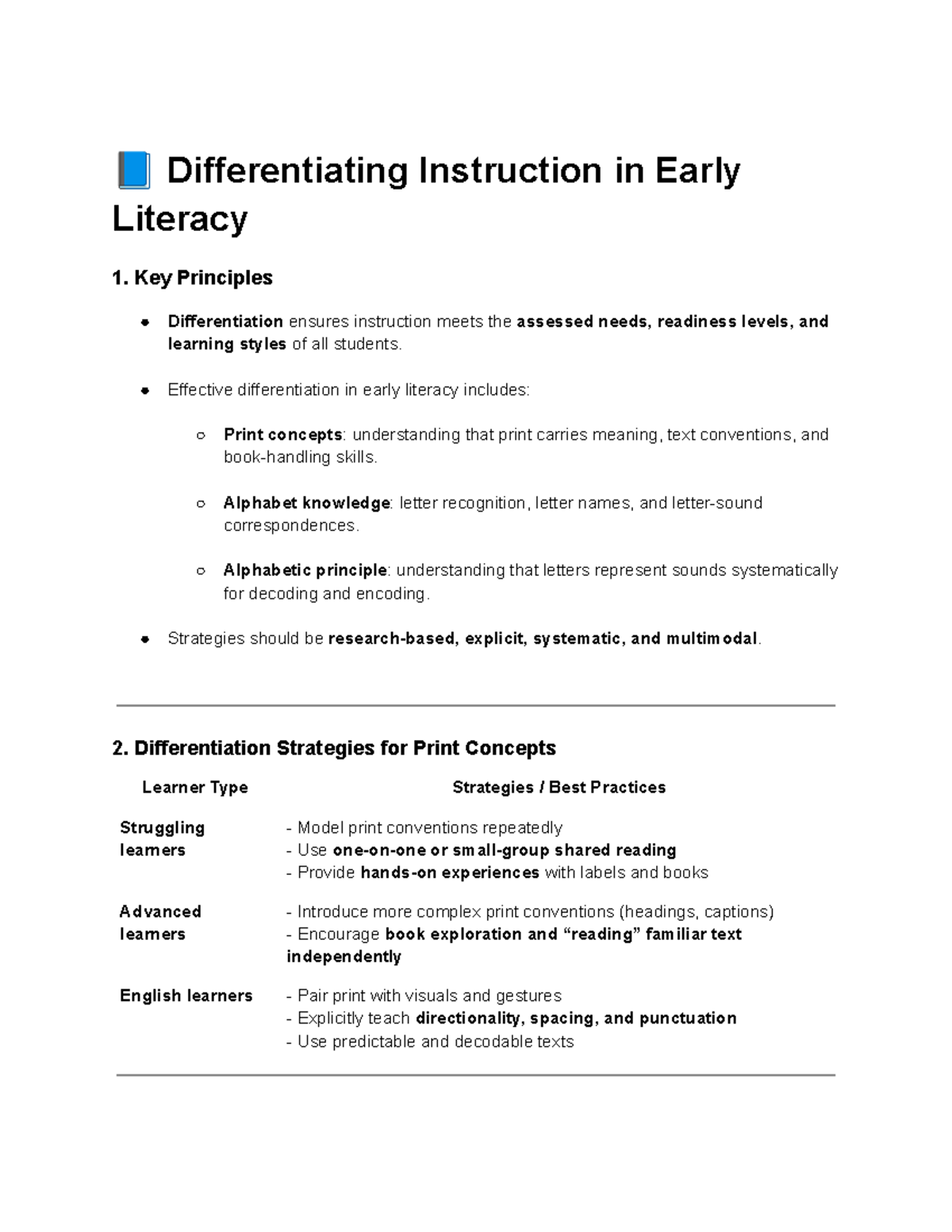 Differentiating Instruction in Early Literacy: Strategies & Best ...