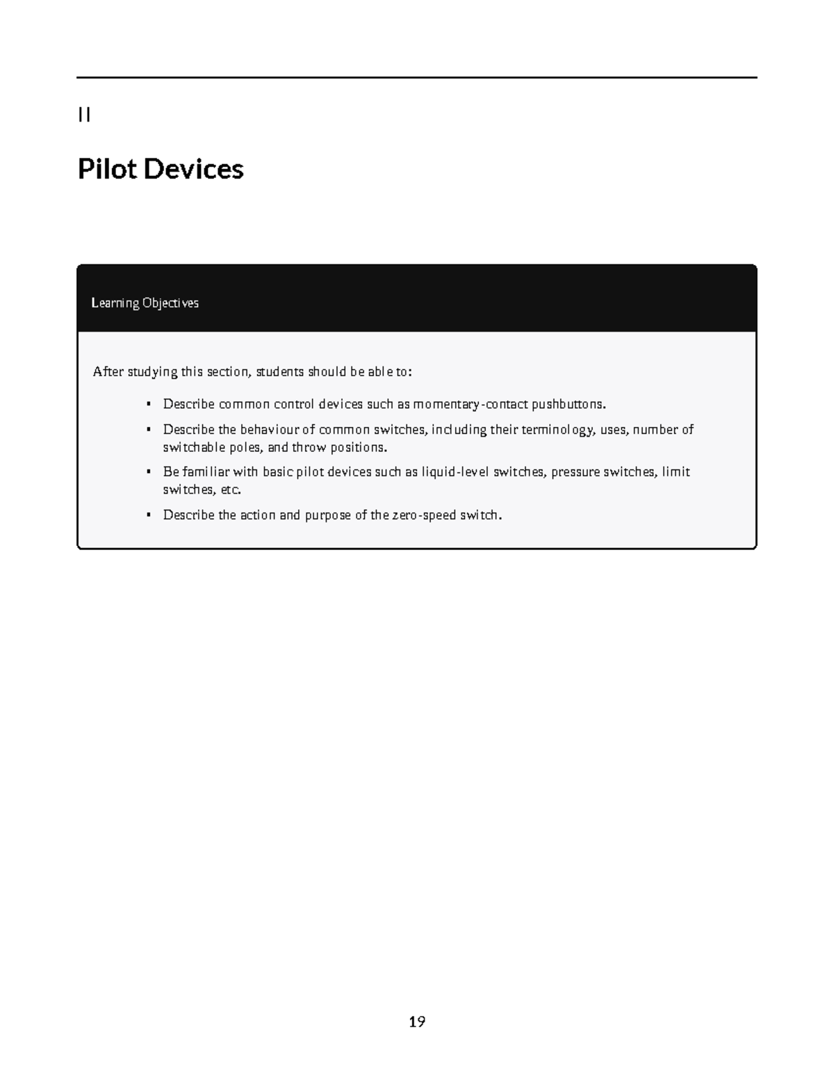 Motor Control Chapter 2: Understanding Pilot Devices and Switches - Studocu