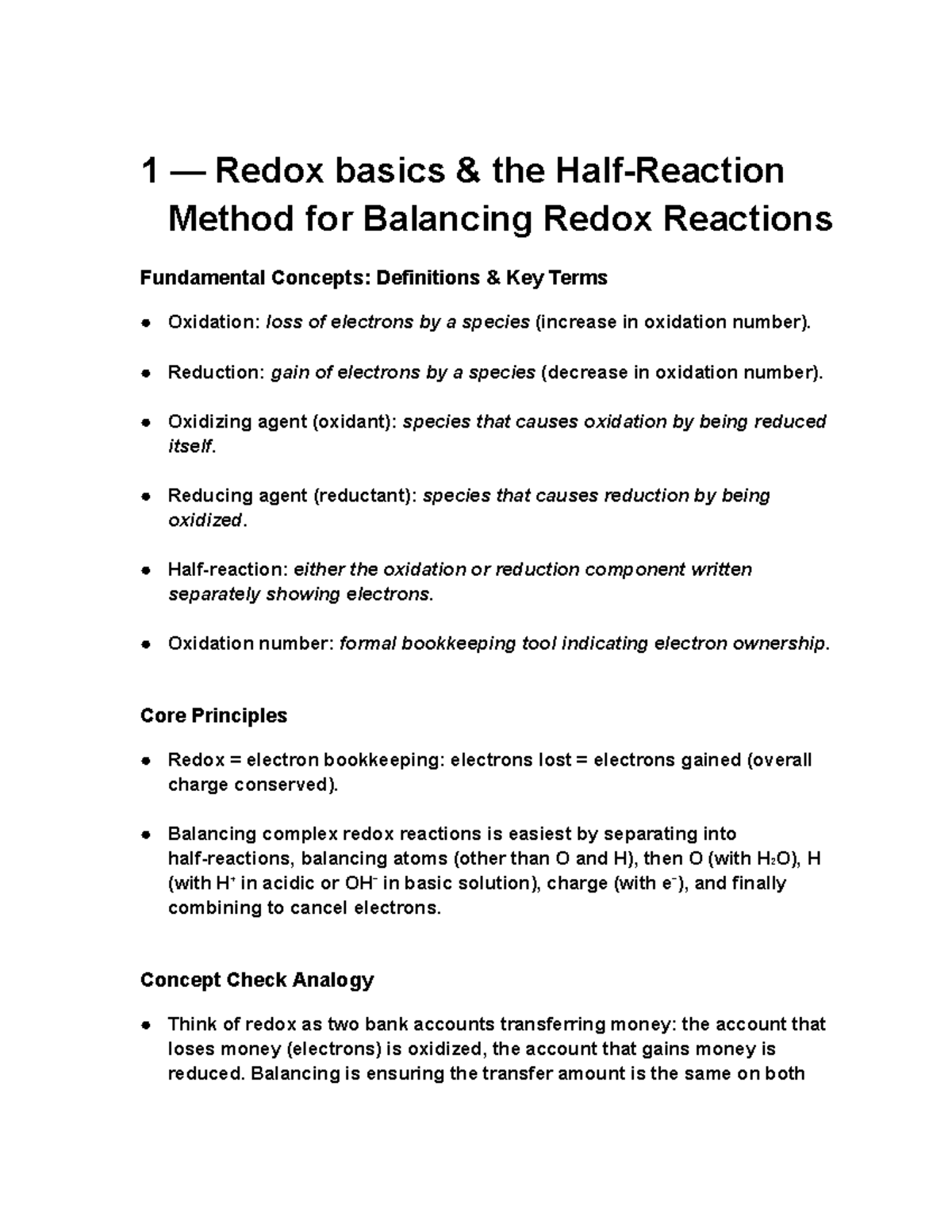 CHM2046 Quiz 3 & Exam 3 Study Guide: Redox Reactions & Cells - Studocu