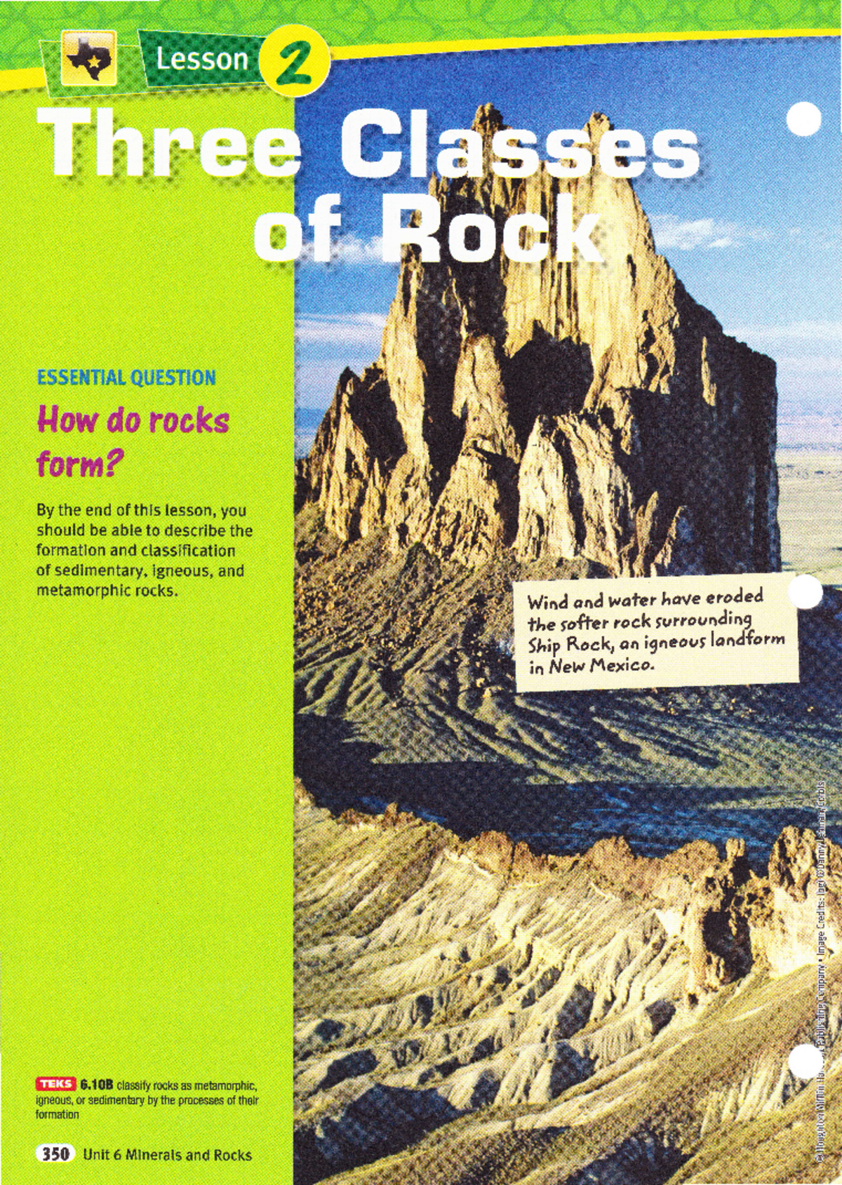 Unit 6 Lesson 2 Three Classes of Rock - Lesson 2 Three Classes of ...