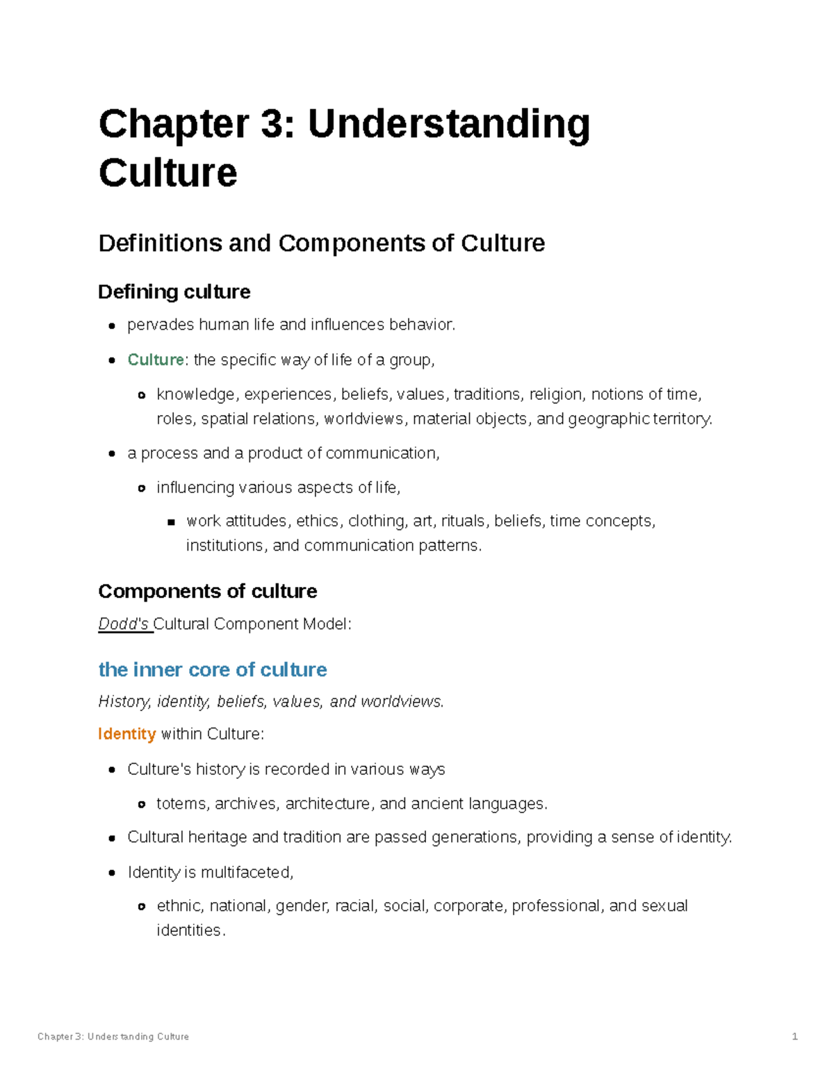 Chapter 3 Understanding Culture - Chapter 3: Understanding Culture ...