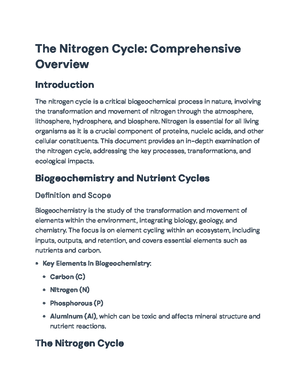 Understanding the Nitrogen Cycle: Key Processes and Implications - The ...