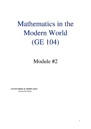 Module 4 Data Management - Module 4 Math 21: Mathematics in the Modern World Data Management ...