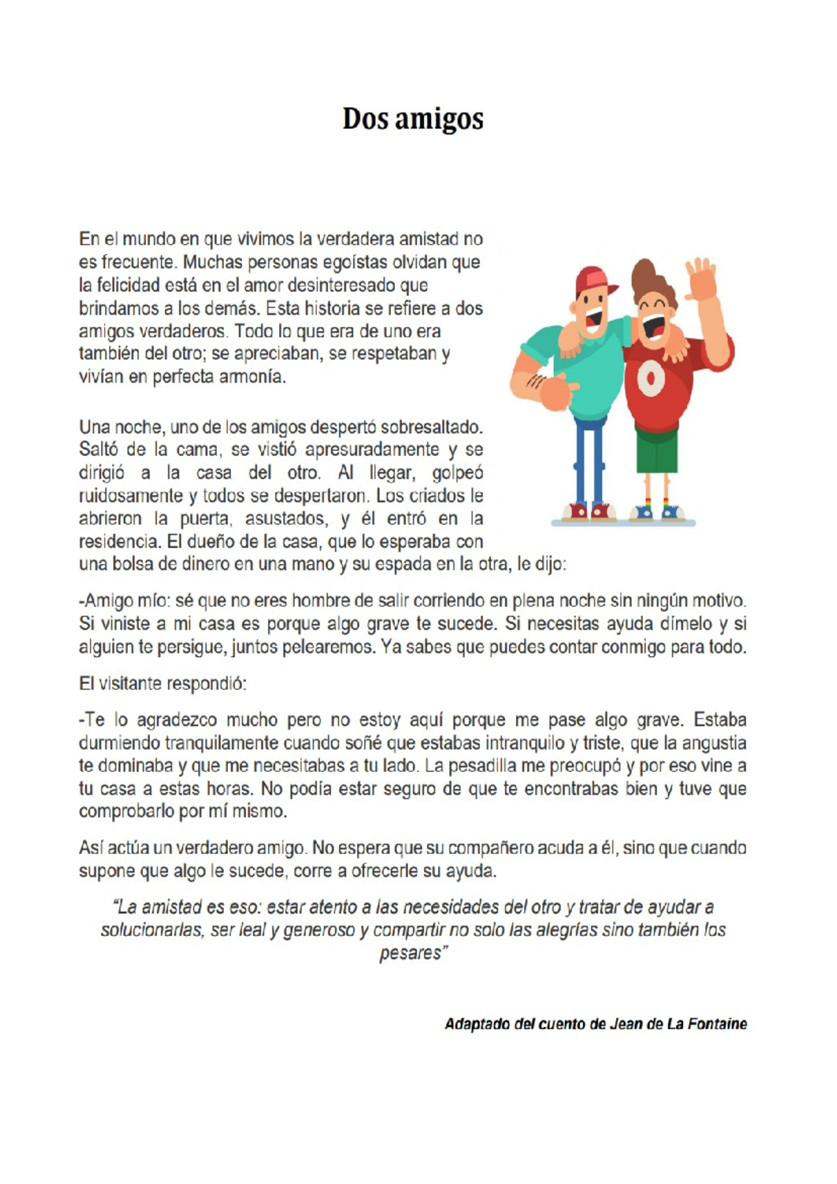 26-04 PLAN Lector - Dos amigos En el mundo en que vivimos la verdadera ...