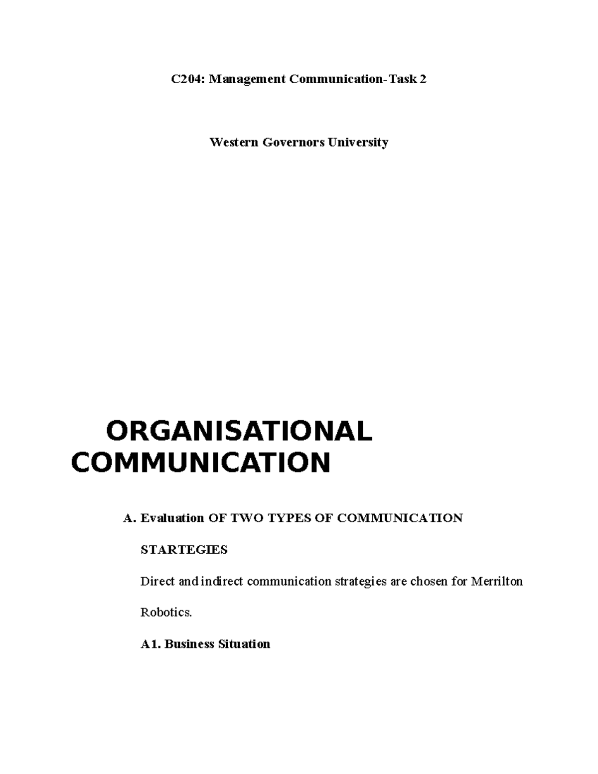 C204: Org Comm Strategies for Merrilton Robotics - Task 2 Analysis ...