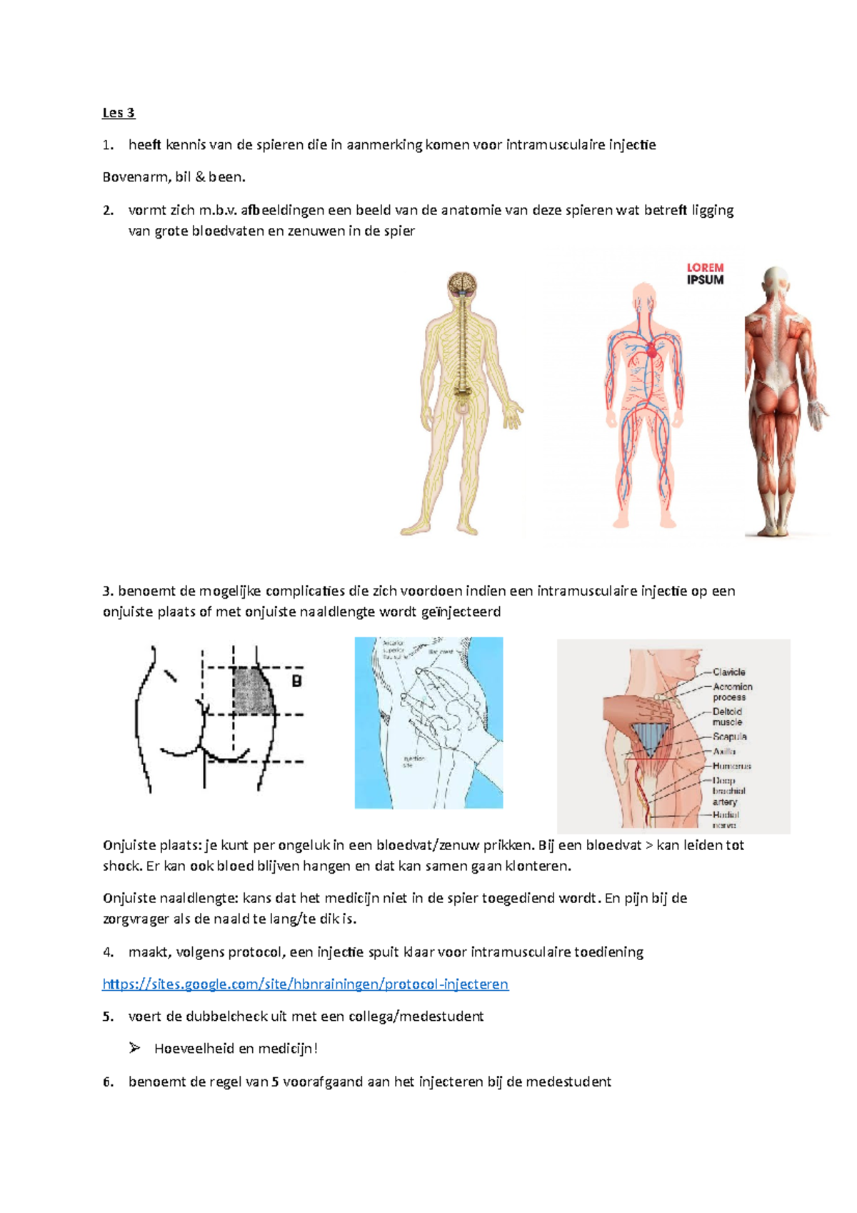 Les 3: Intramusculaire Injectie Technieken en Complicaties - Studeersnel