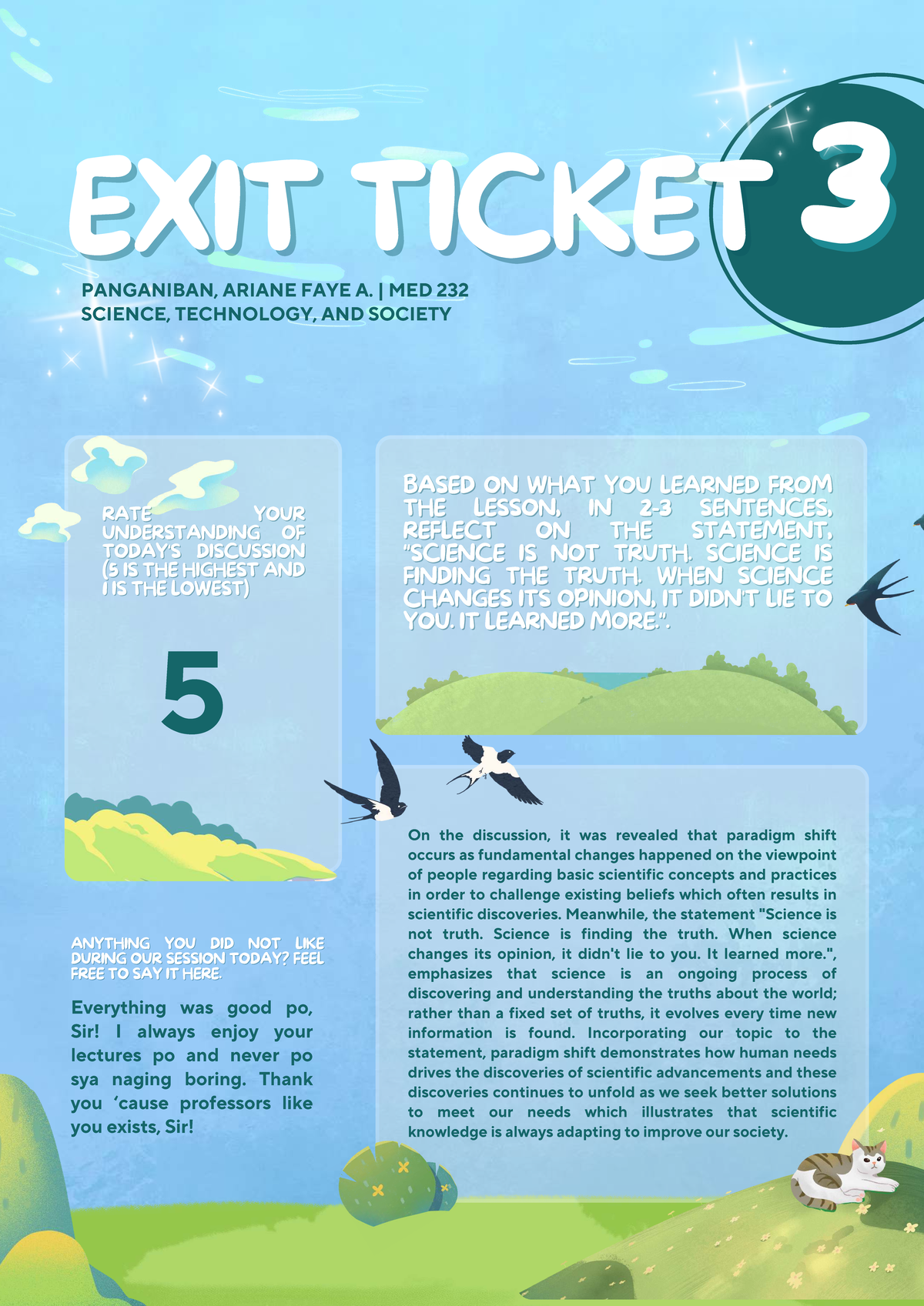 EXIT Ticket 3 - Paradigm Shift Reflection for MED 232 Class - Studocu