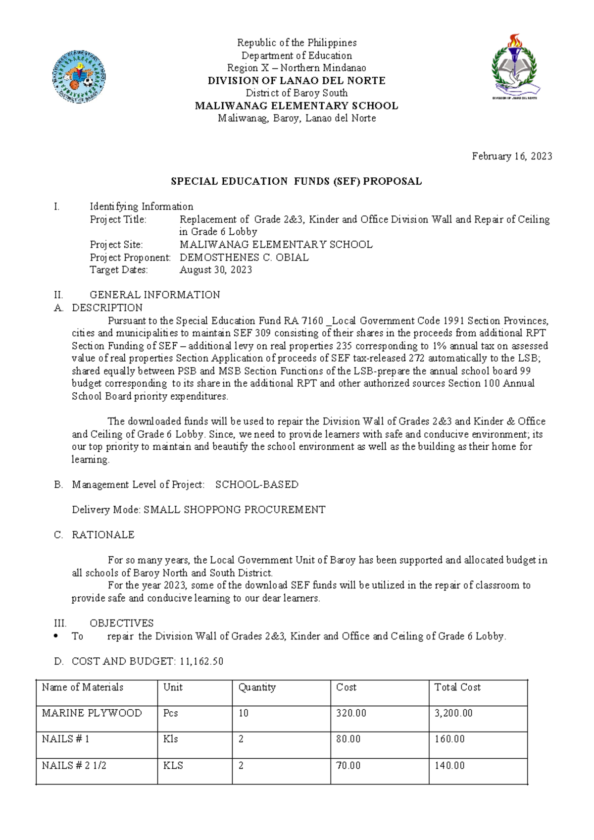 GAD Proposal 2021: Renovation of Comfort Rooms & Handwashing Facilities ...