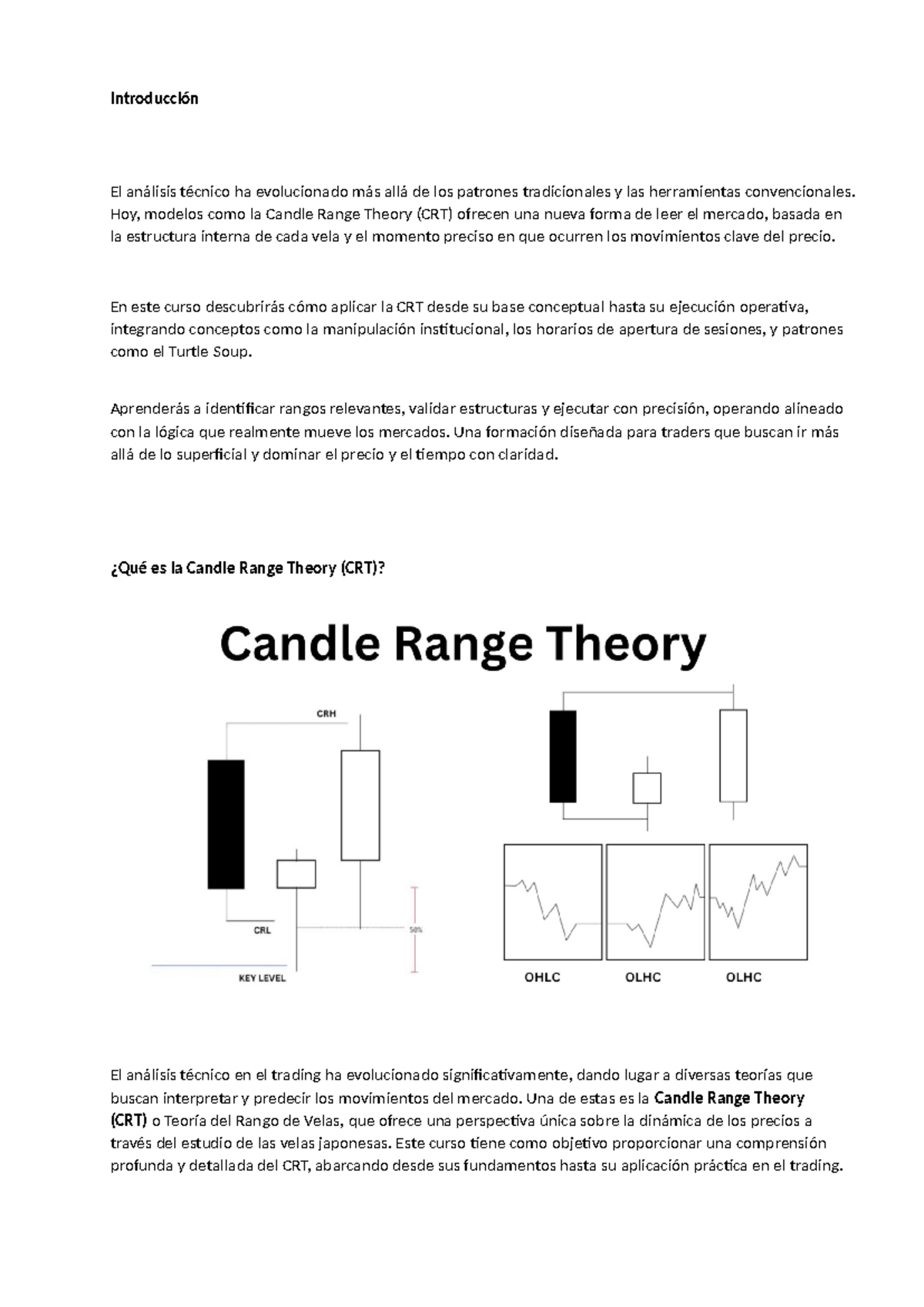 Candle Range Theory (CRT) en Trading: Análisis y Estrategias FSDA - Studocu