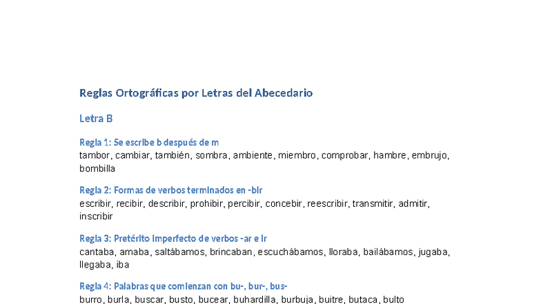 Reglas Ortográficas Completas: Abecedario y Ejemplos - Studocu