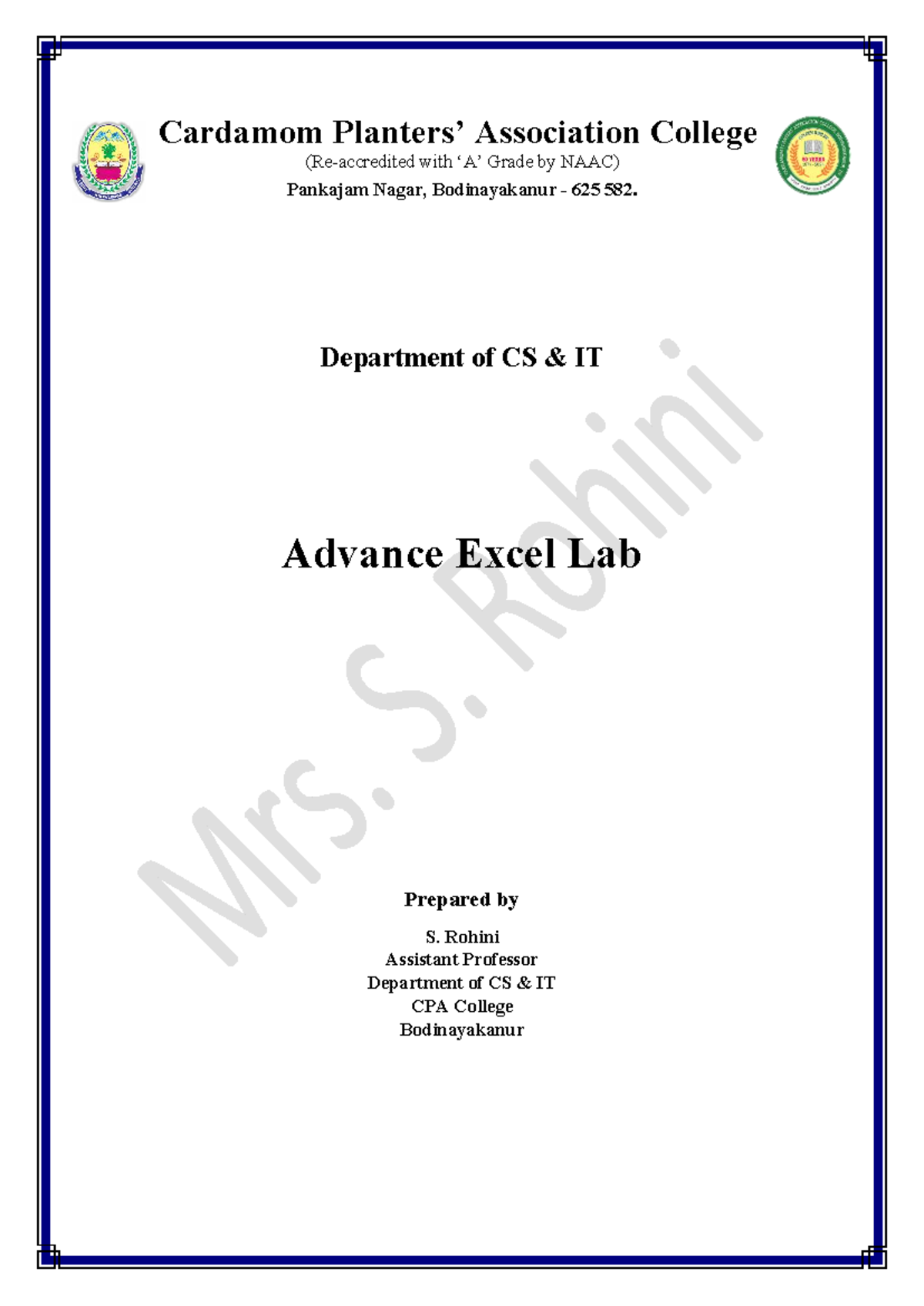 Advanced Excel Lab Notes (CS IT) - Techniques & Functions - Studocu