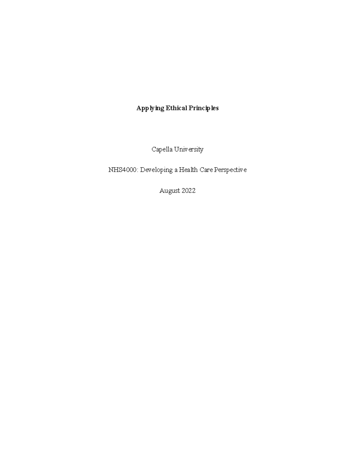 NHS-FPX4000 Assessment 3: Ethical Dilemmas in Missing Needle Case - Studocu