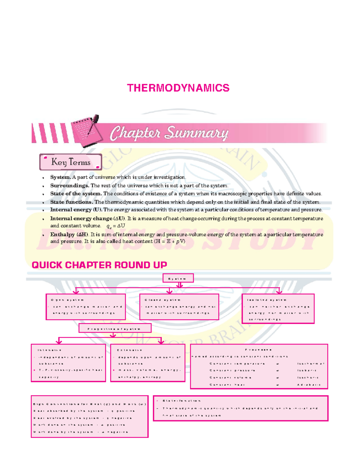 THERMODYNAMICS 6 - Key Terms and Concepts Summary - Studocu