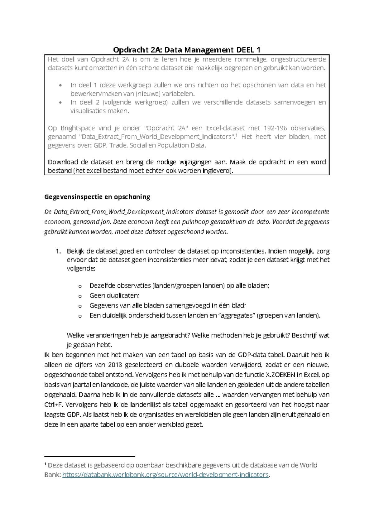 Opdracht 2A: Data Opschonen en Variabelen Genereren - DEEL 1 - Studeersnel