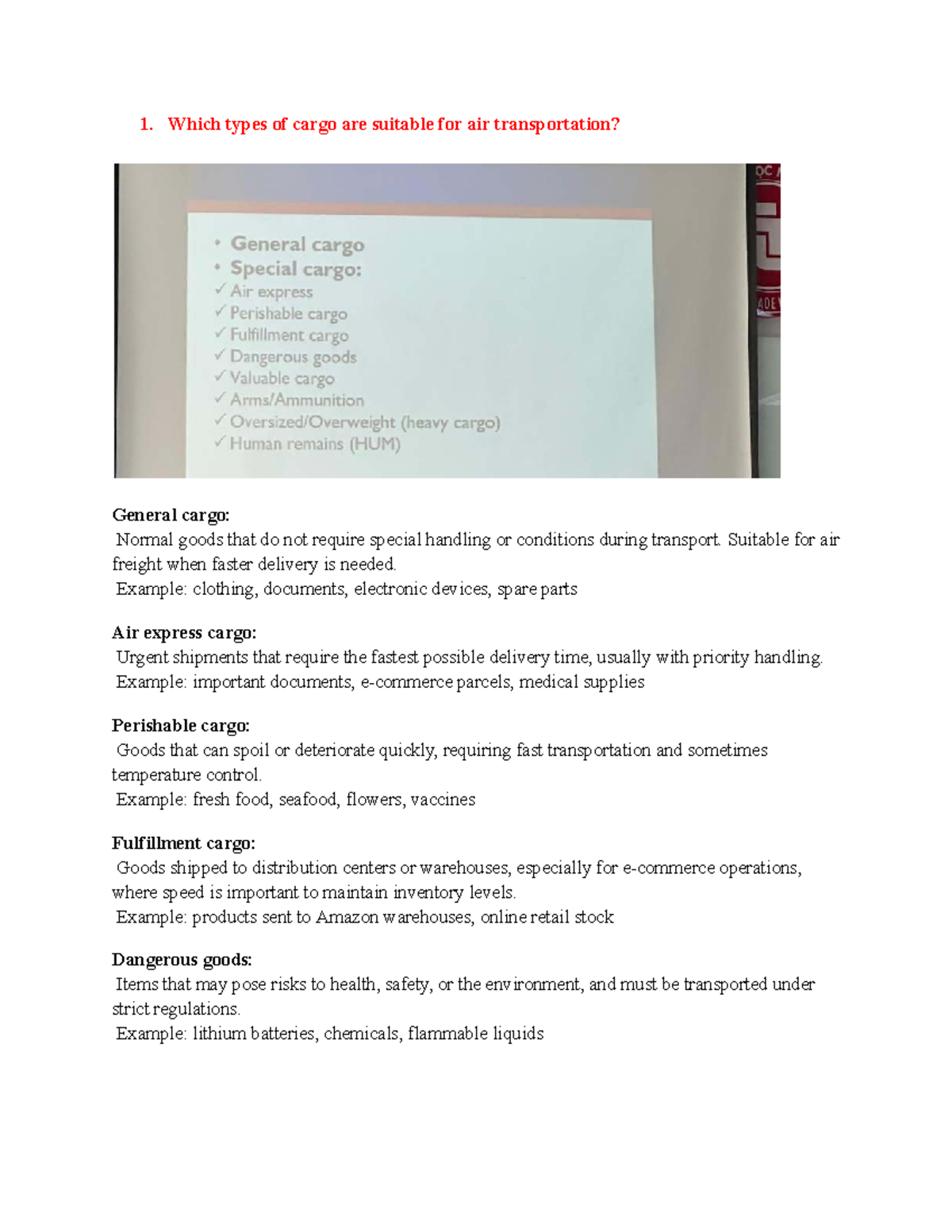 Logistics and International Shipping: Air Cargo Types and Regulations ...