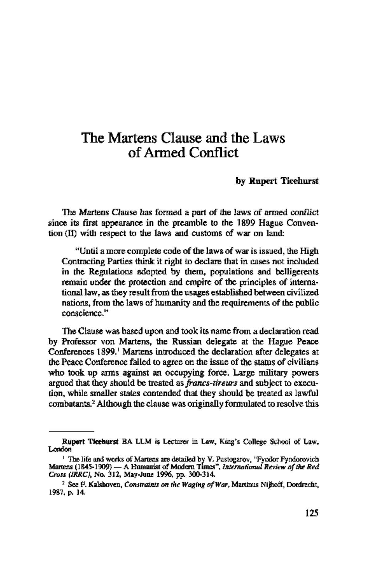 Martens-Clause-LOAC - Precise - The Martens Clause and the Laws of ...