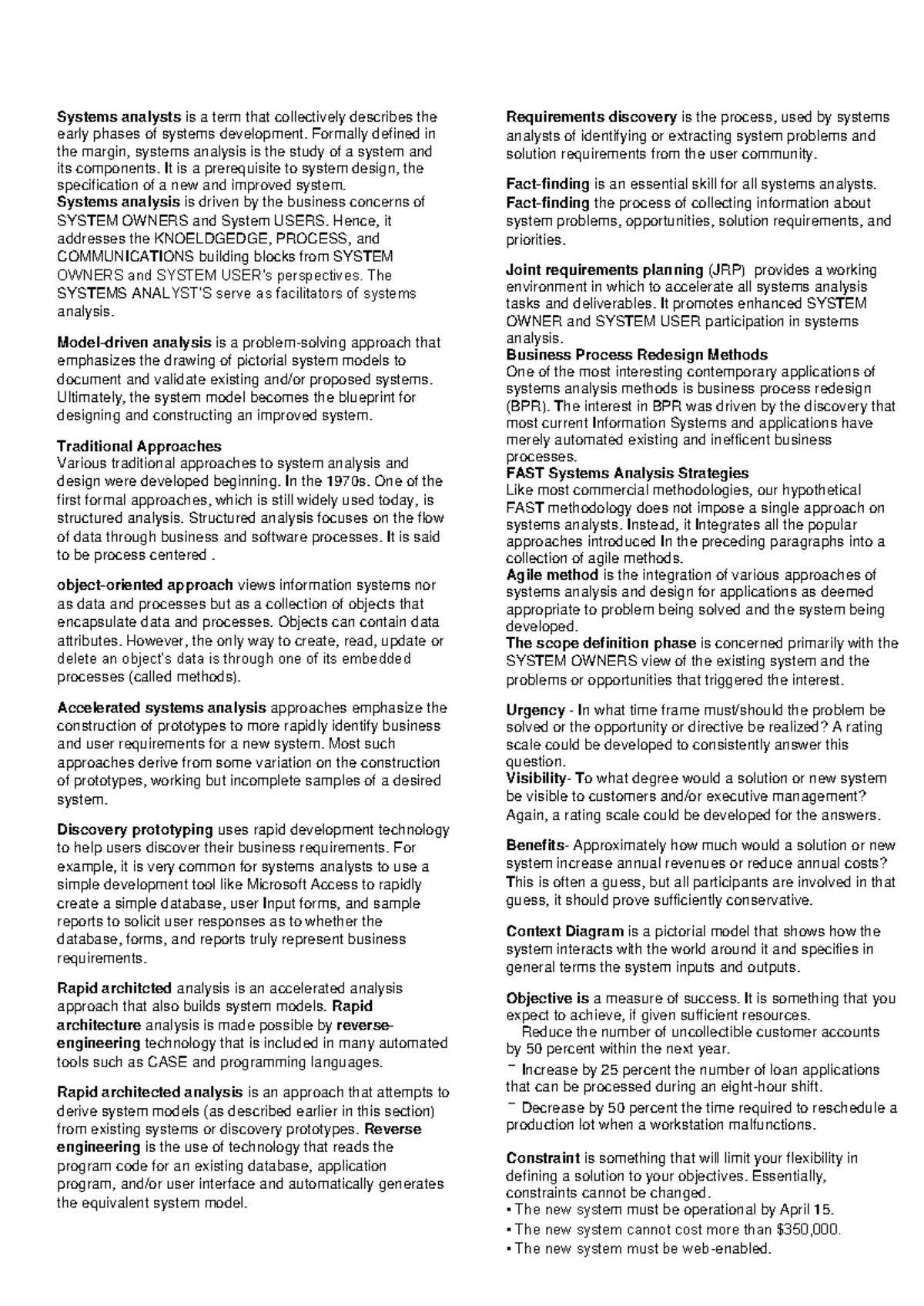 SAD 101: Comprehensive Overview of Systems Analysis and Design - Studocu