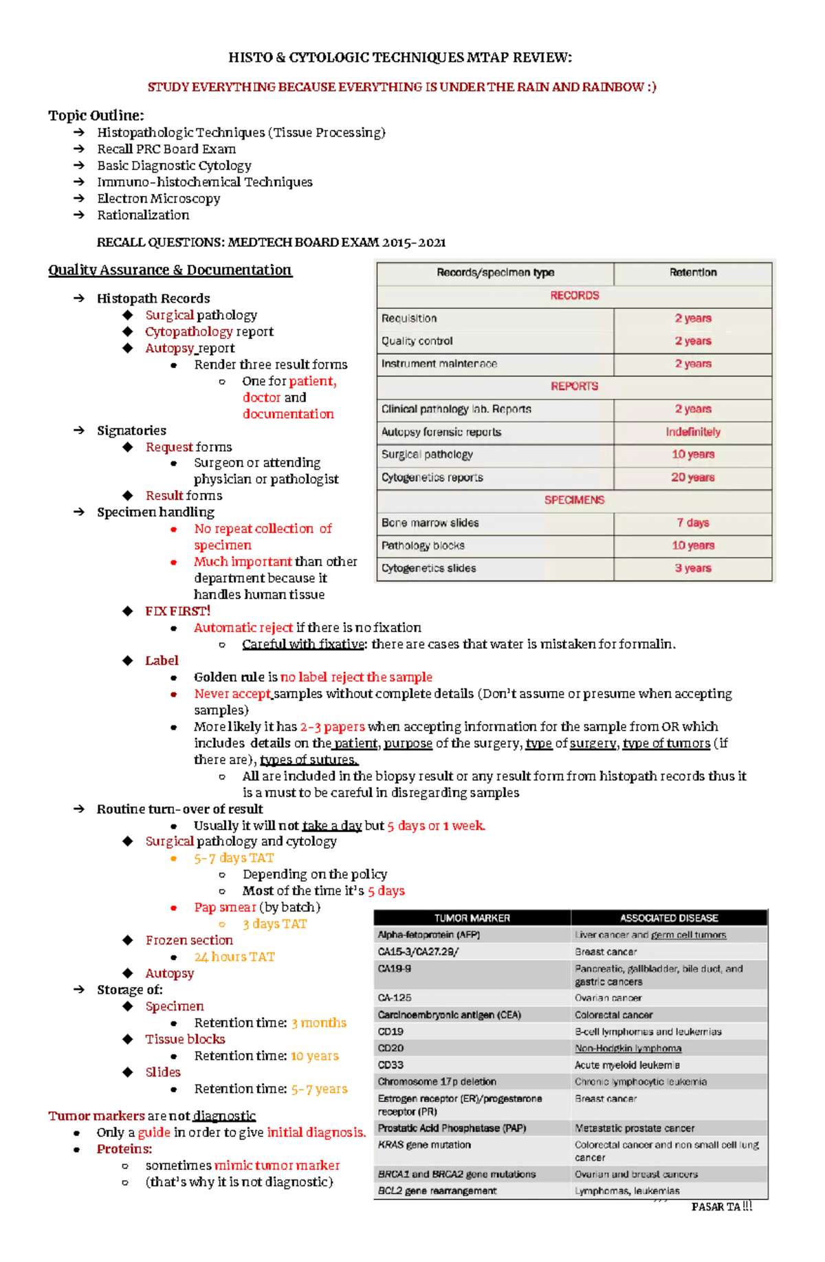 MTLE- Histotech - Histopathology Notes - HISTO & CYTOLOGIC TECHNIQUES ...
