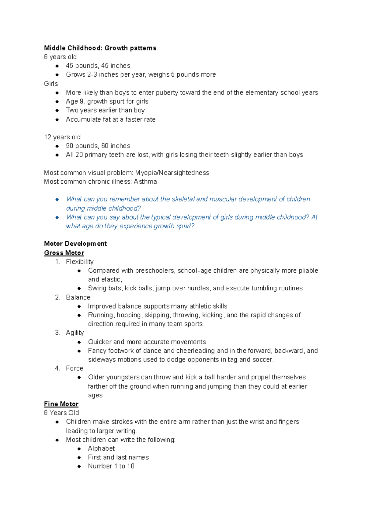 Middle Childhood Development: Growth Patterns & Cognitive Changes (EDU ...