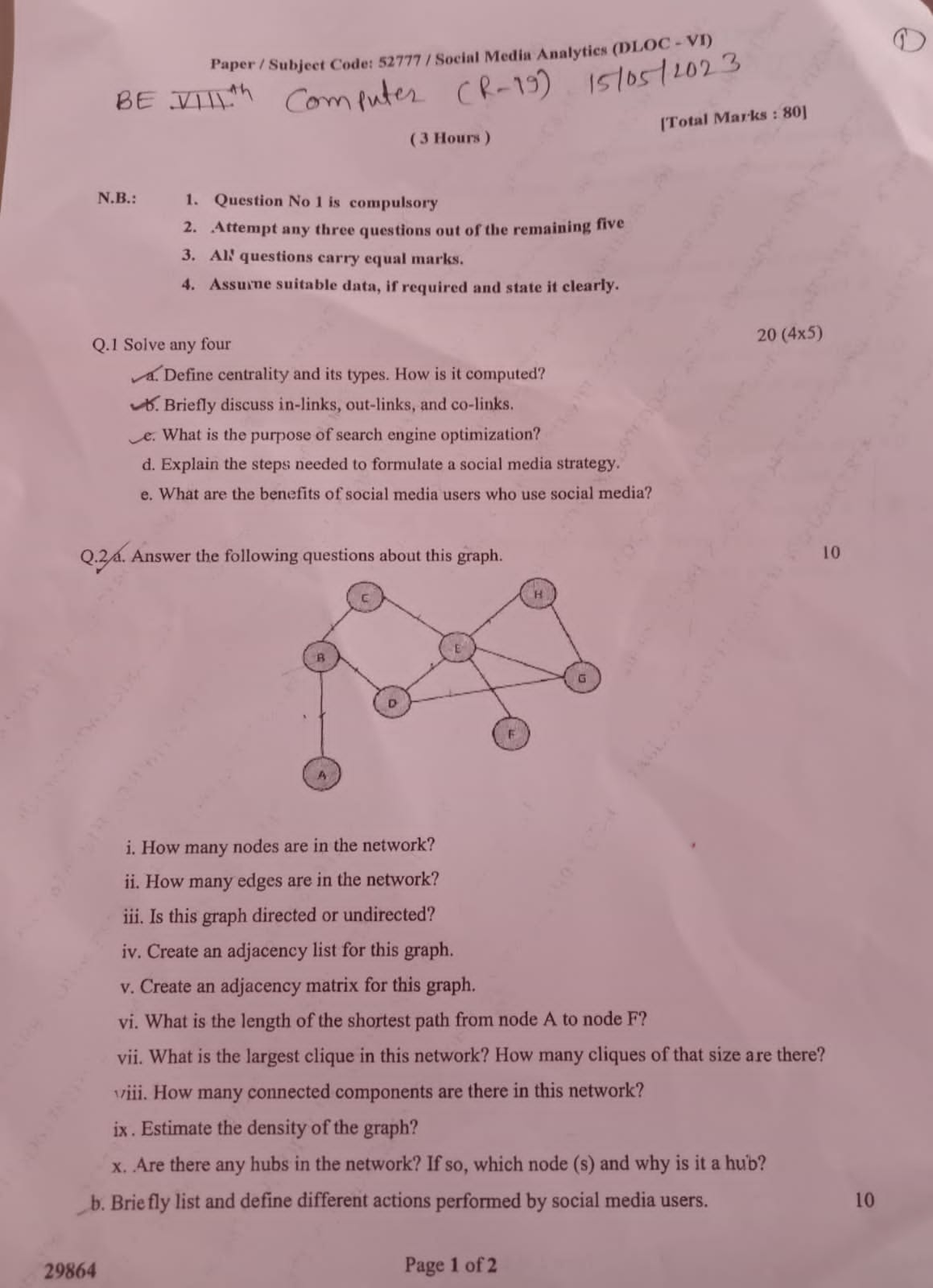 MAY 23 Final Exam Question Paper Insights and Analysis - Studocu