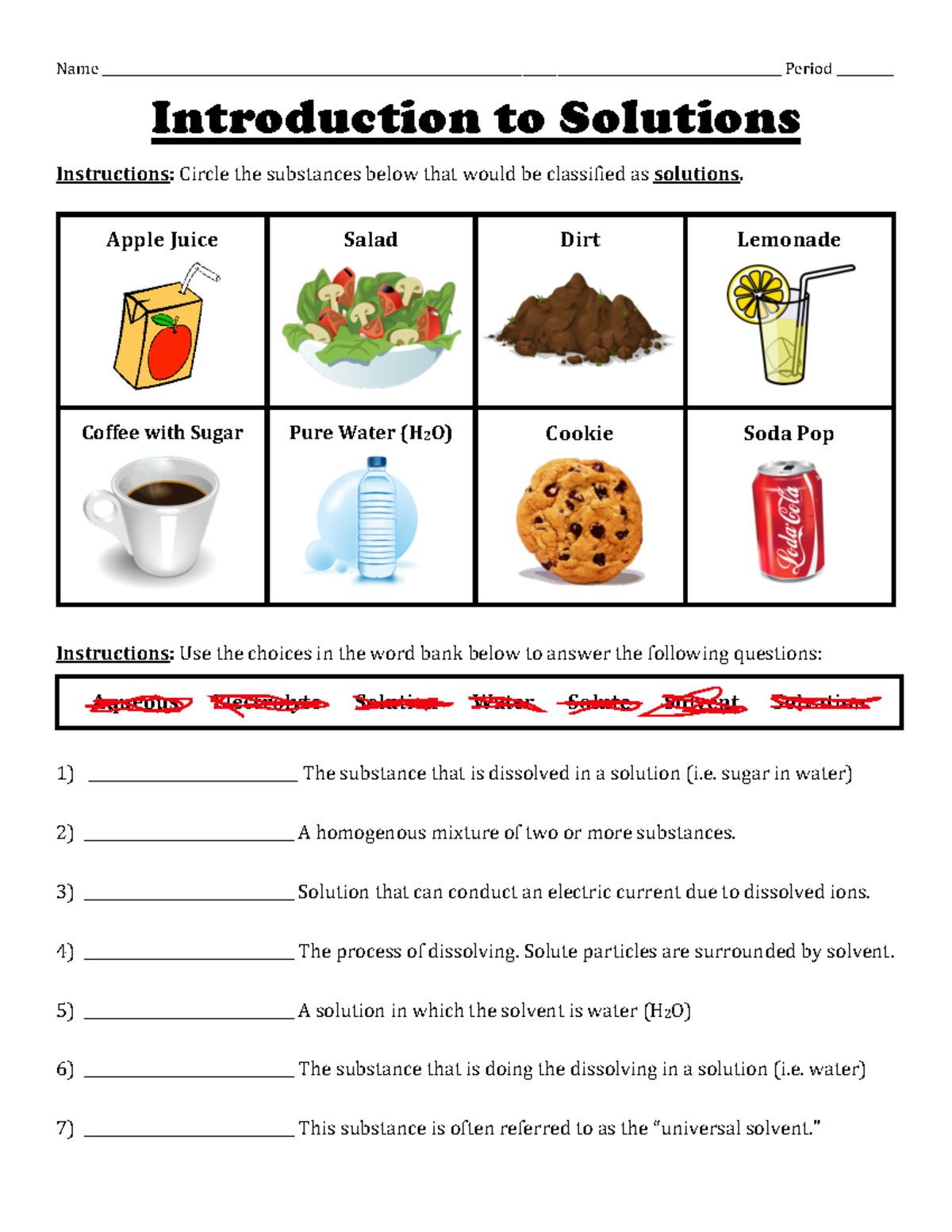 Annotated-Introductionto Solutions Worksheet Set Solutes Solventsand ...