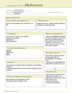 Rheumatoid Arthritis ati - ACTIVE LEARNING TEMPLATES System Disorder ...
