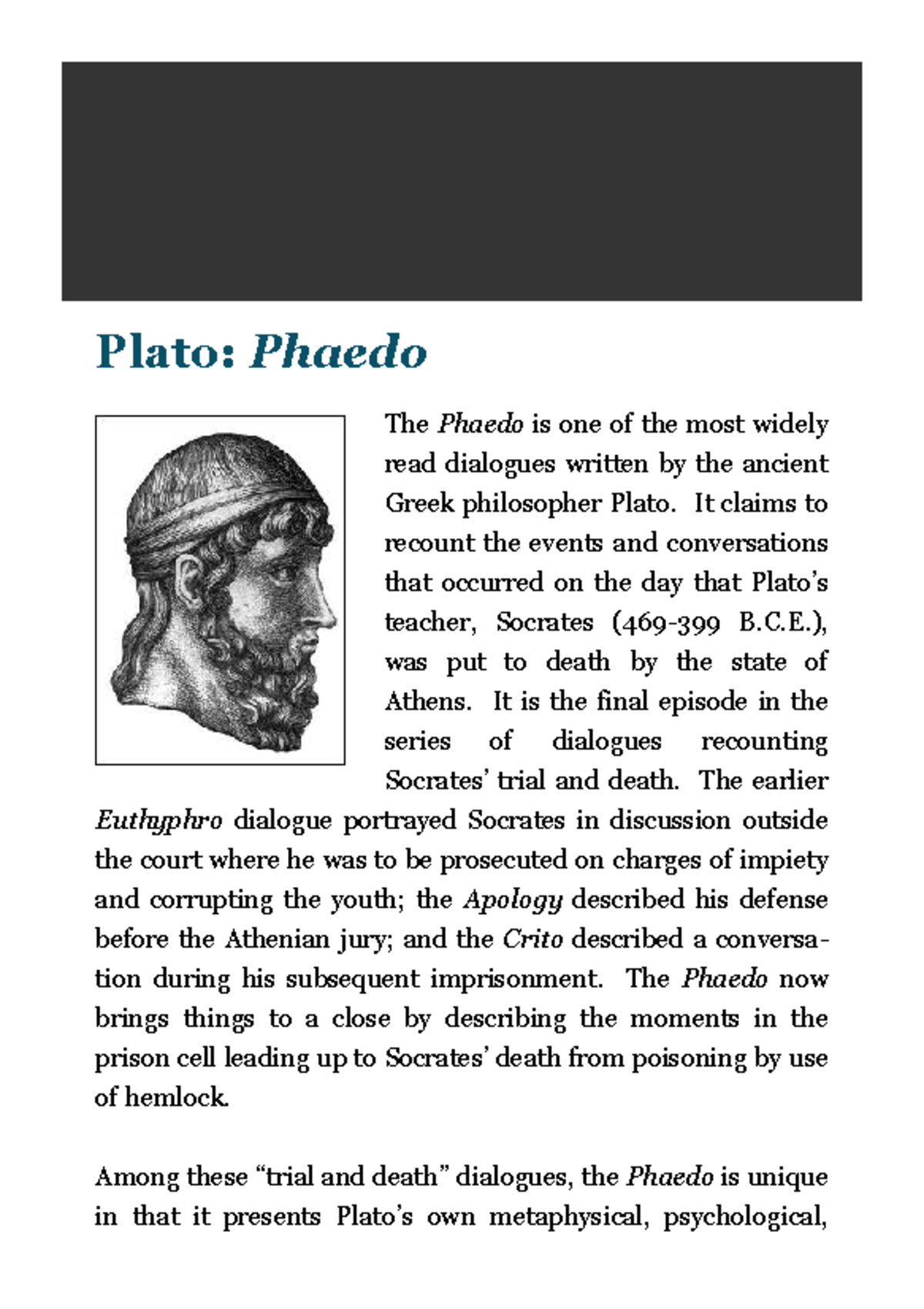 Plato: Phaedo - Analyzing Socratic Philosophy and Immortality Arguments ...