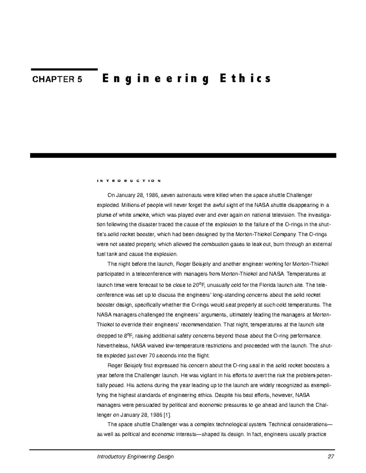 Introductory Engineering Design: Chapter 5 - Ethics in Engineering ...