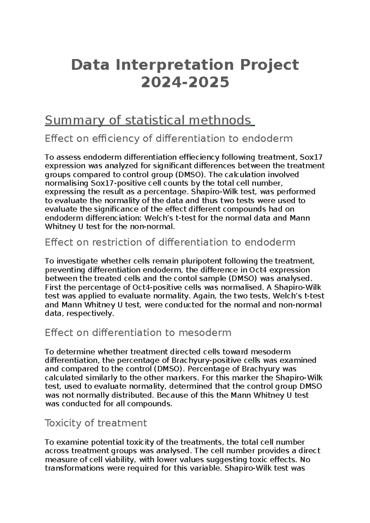 Data Interpretation Project (DIP) - Analyzing Stem Cell Differentiation ...