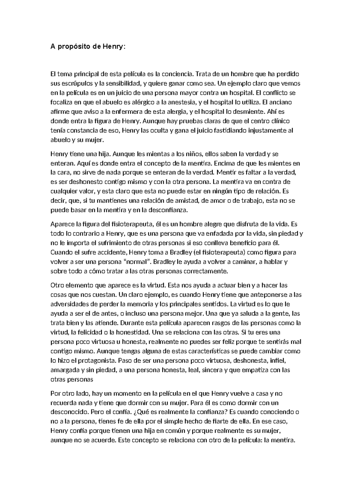 A proposito de Henry - kssksk - A propósito de Henry: El tema principal ...