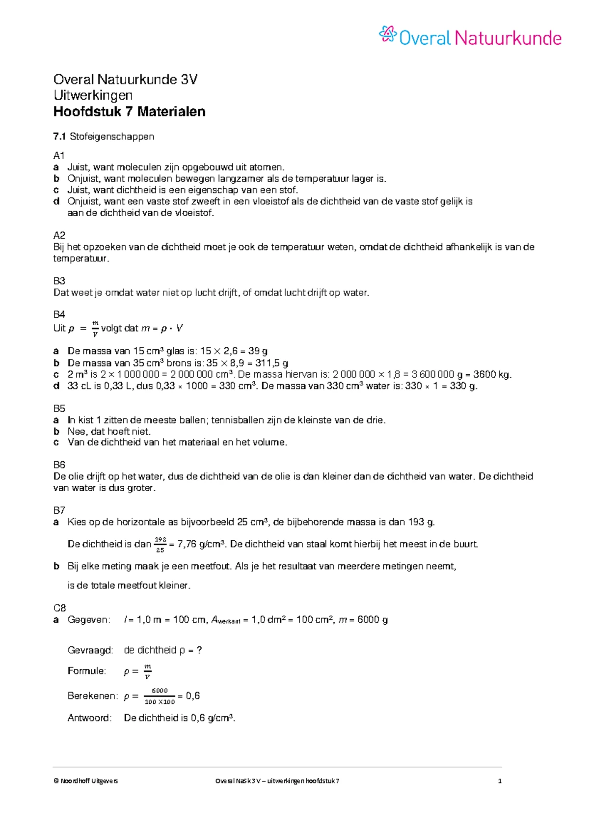 Natuurkunde VWO 3 Hoofdstuk 6: Antwoorden op Licht en Breking - Studocu