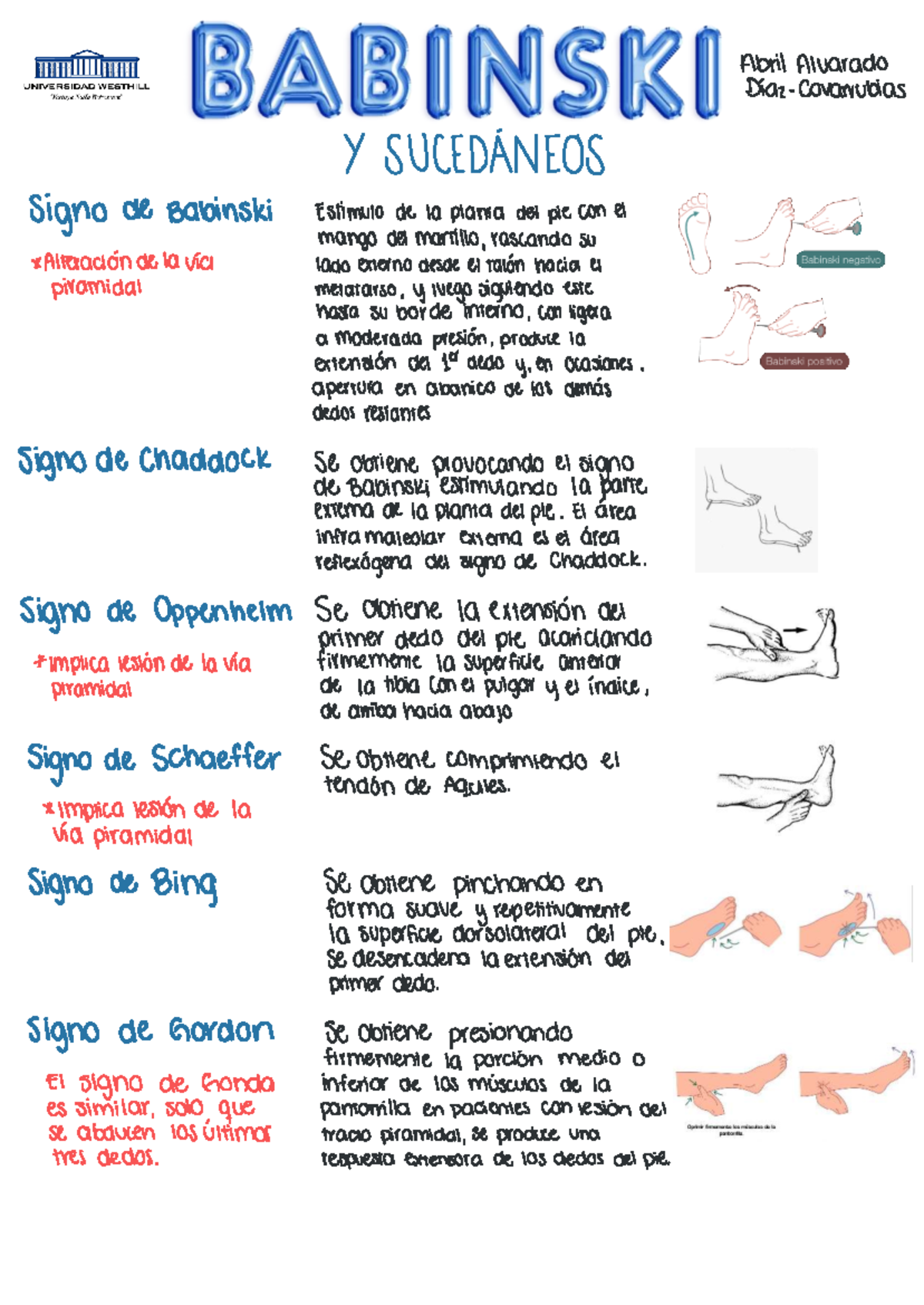 Tarea Neuro - Signos Sucedáneos del Signo de Babinski - Studocu