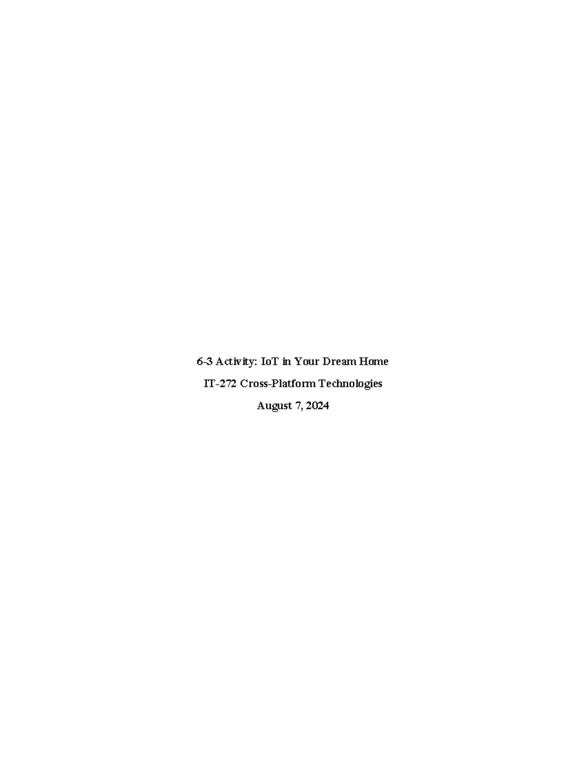 IT-272 Final Exam: IoT Solutions for Your Dream Home Environment - Studocu