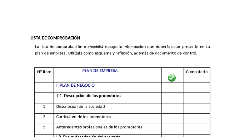 Lista de comprobacion editable - LISTA DE COMPROBACIÓN La lista de ...
