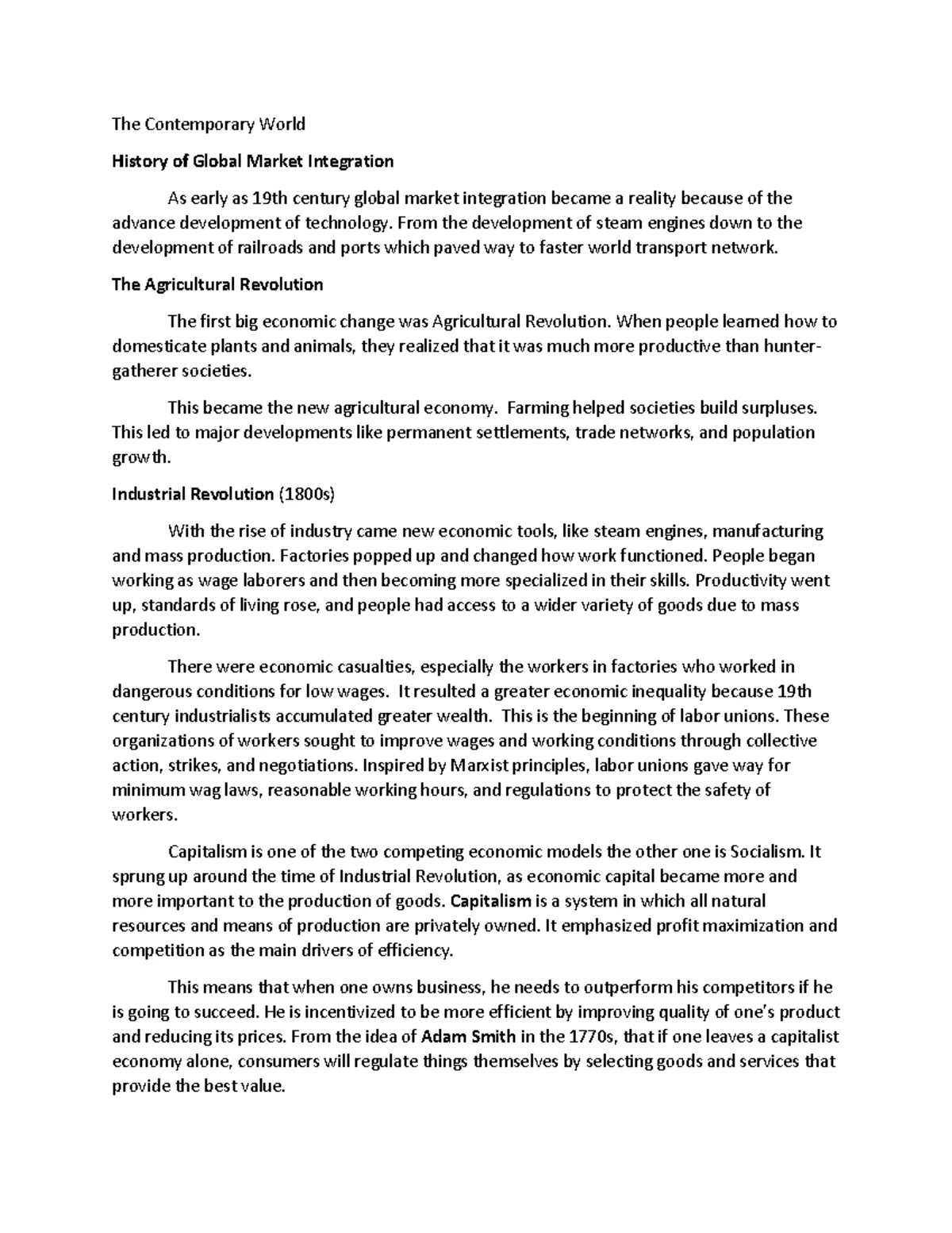 Economic Globalization and Global Trade - The Contemporary World ...