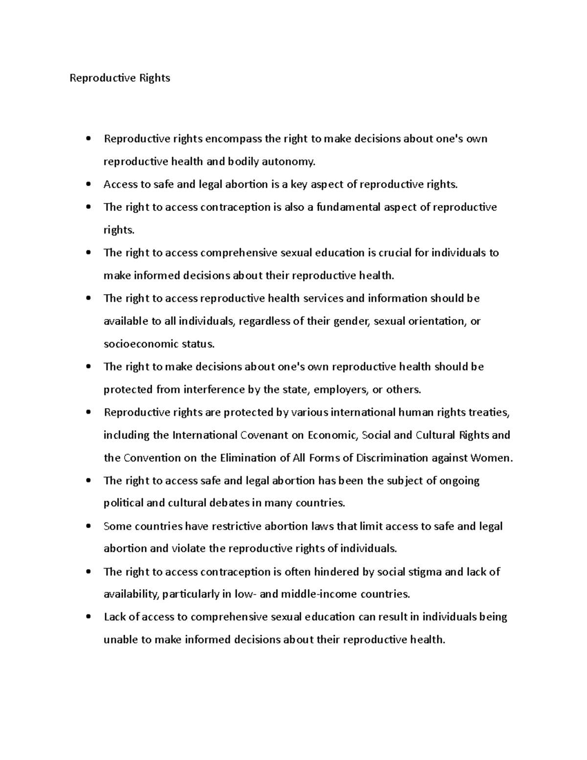 Reproductive Rights ethics - Reproductive Rights Reproductive rights ...