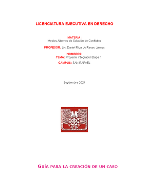 A1 ALRV - proyecto integrador etapa uno - LICENCIATURA EJECUTIVA EN DERECHO MATERIA: Contratos ...