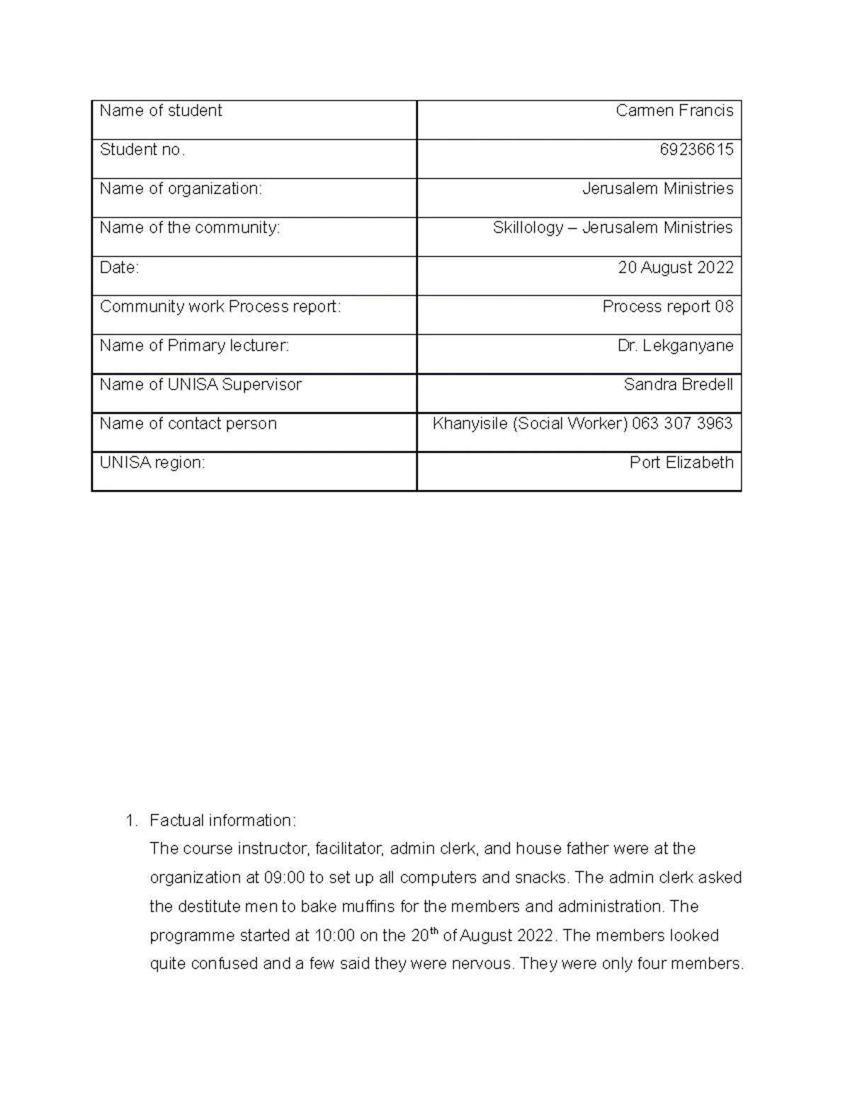 Template FOR THE Portfolio OF Evidence - ADDENDUM H: TEMPLATE FOR A ...