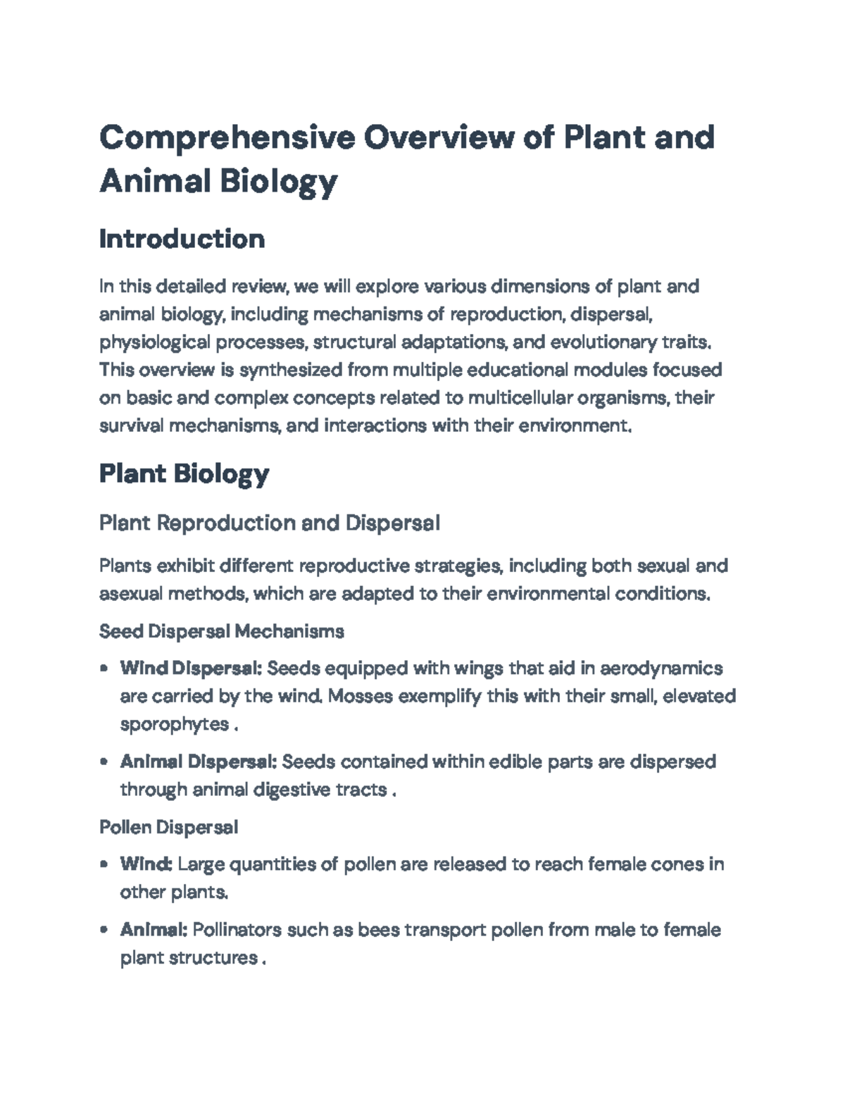 Comprehensive Review of Plant & Animal Biology Concepts - Comprehensive ...