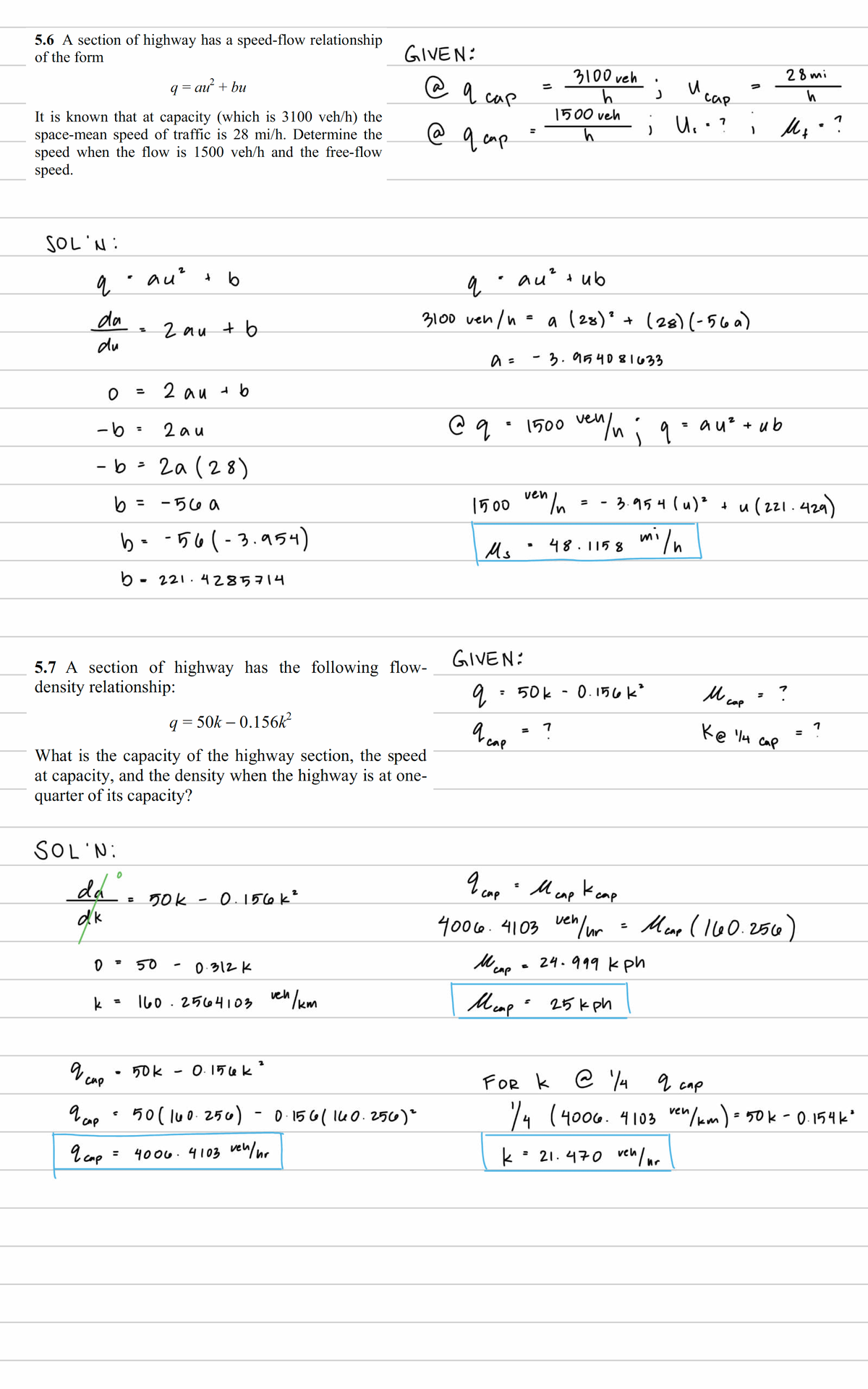 Transpo HW1: Highway Capacity & Traffic Flow Analysis - Studocu