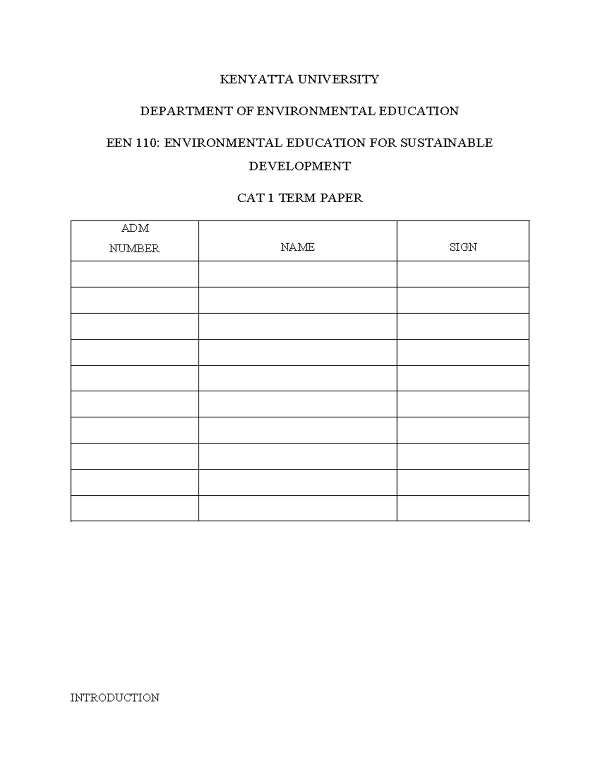 EEN 110 Lecture Notes: Key Concepts in Environmental Education - Studocu
