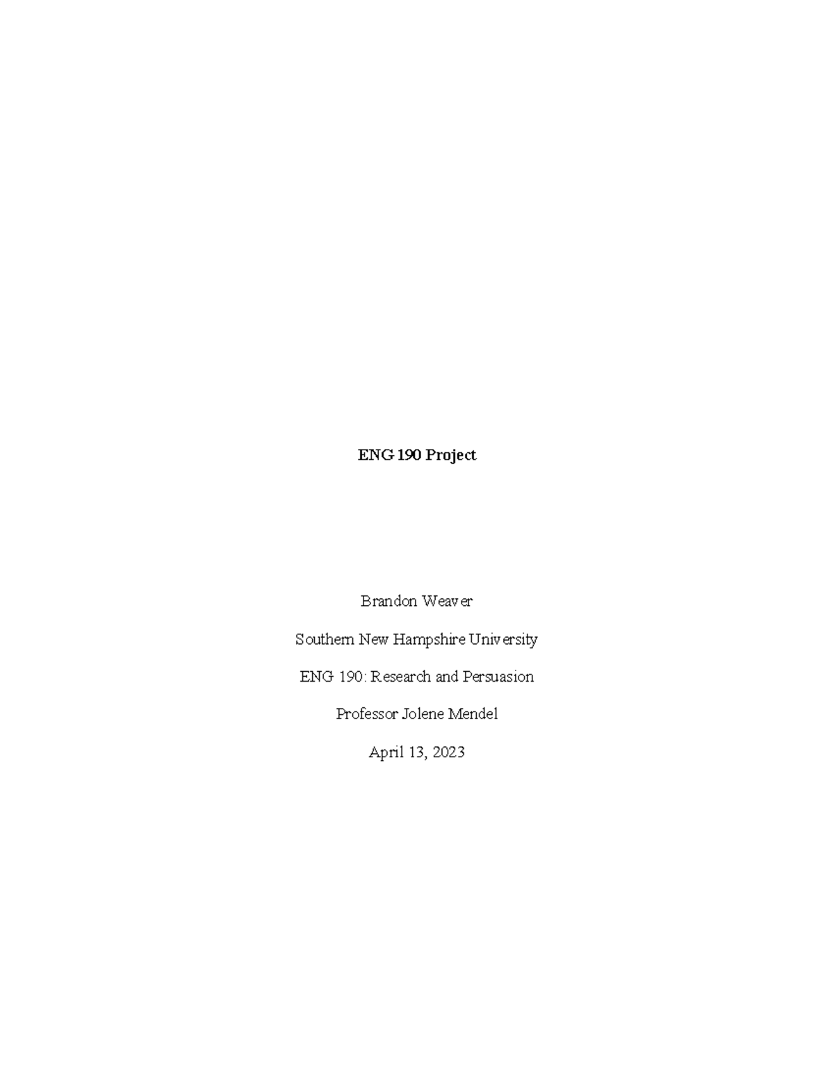 ENG 190 Final Project Essay: Video Games as Art Analysis - Studocu