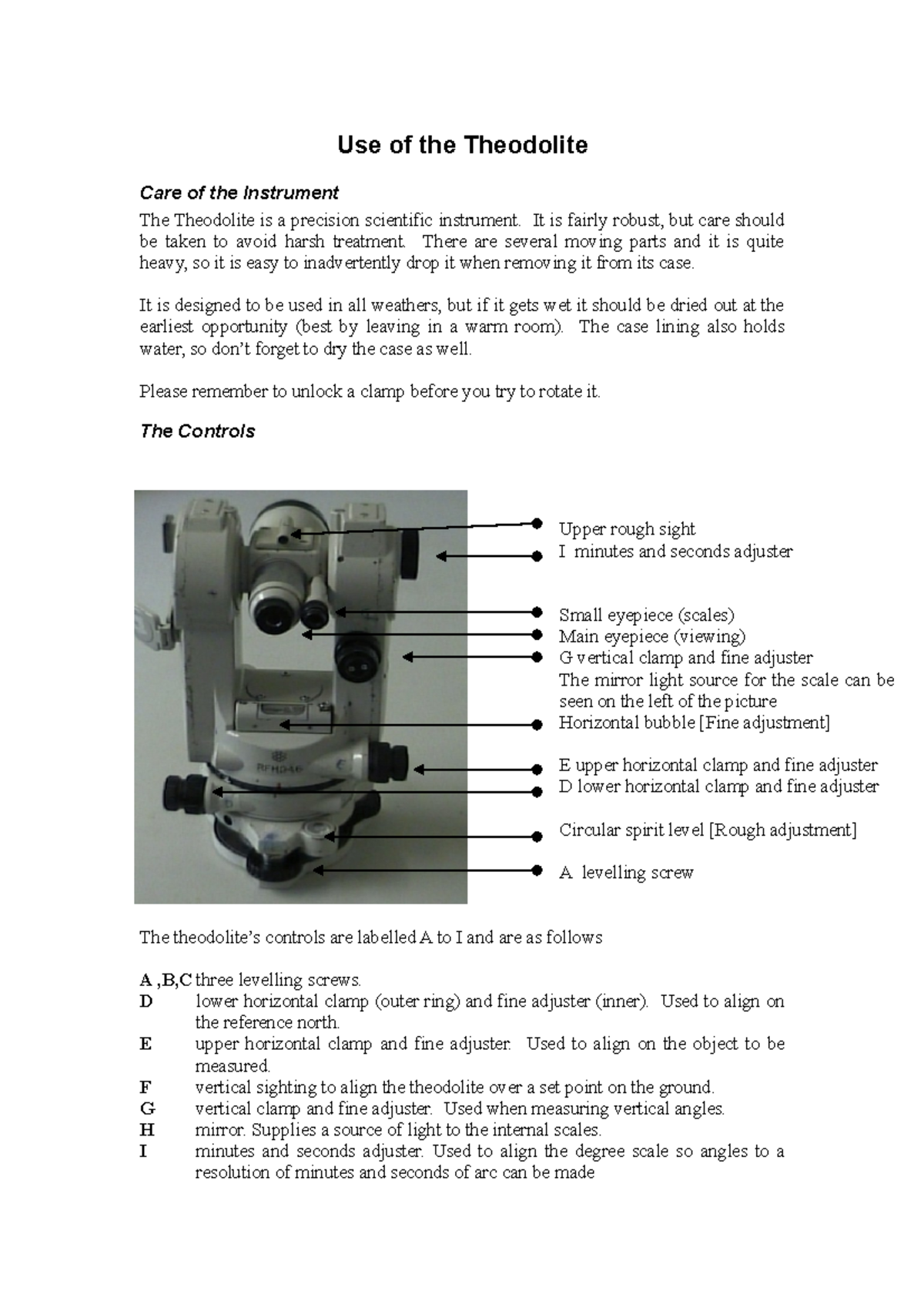 Understanding the Theodolite: Setup and Measurements Guide - Studocu