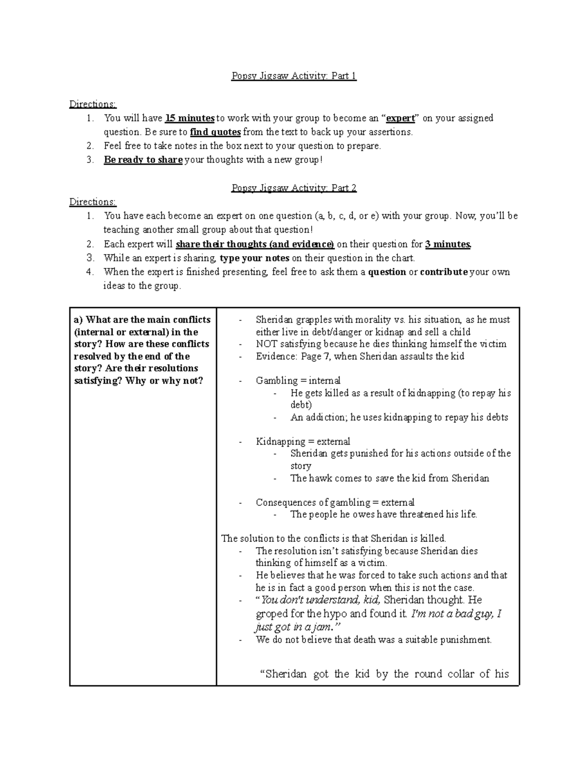 Popsy Jigsaw Activity Insights: Day 1 Engaging Analysis - Studocu