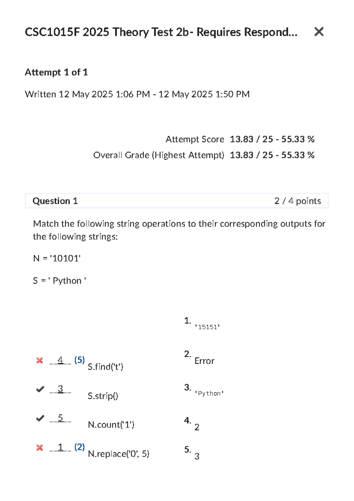 CSC1015F 2025 Theory Test 2 Review and Key Concepts - Studocu