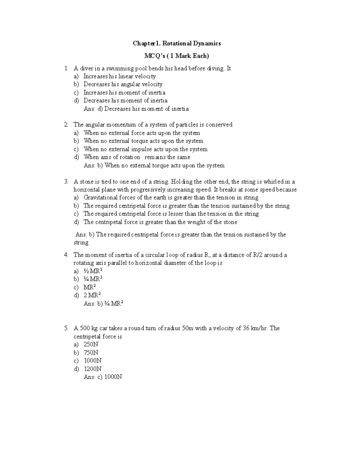 Physics Board Question Bank: Chapter 1-7 Study Guide - Studocu