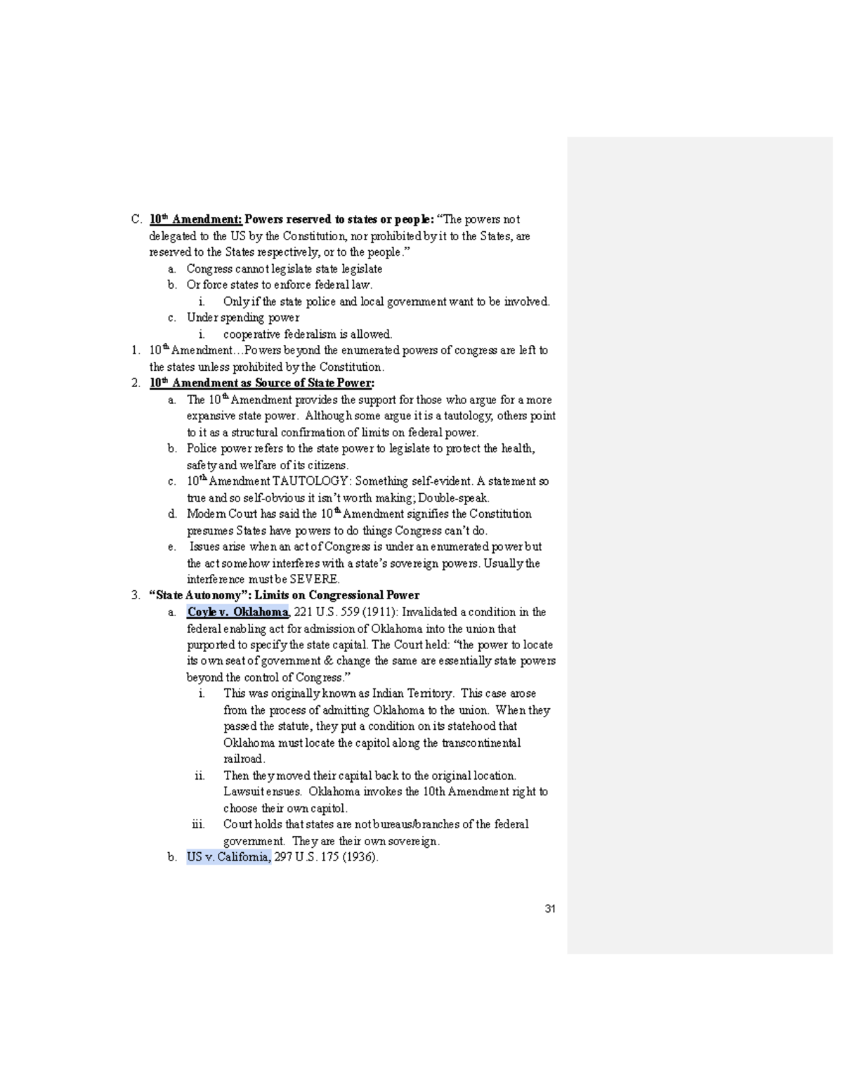 Con Law 2 - 10th & 11th Amendments: State Powers & Sovereign Immunity ...