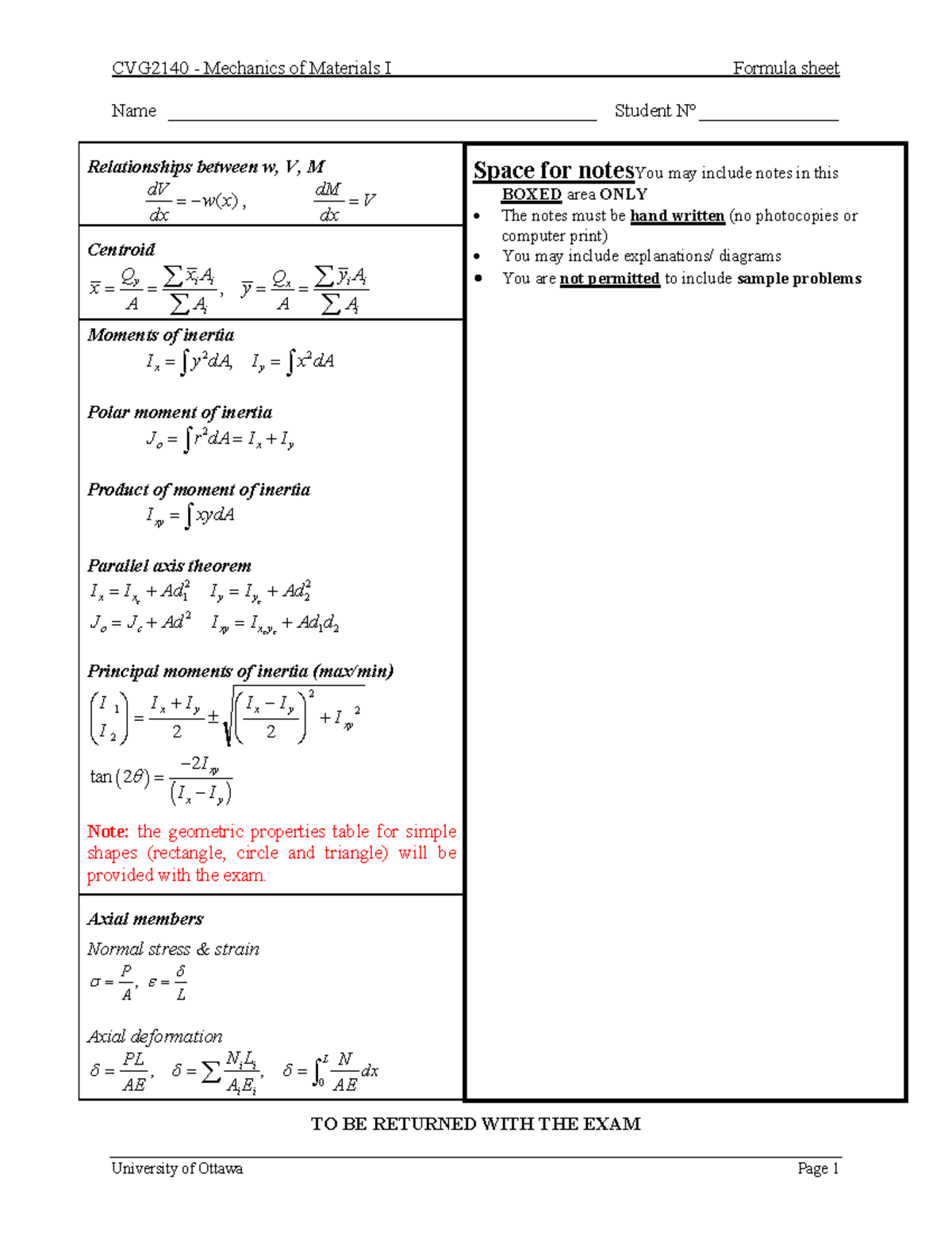 CVG2140-2540 - Formula sheet (FE) - Name ...